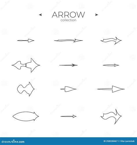 Line Arrow Icon Set Line Icons Collection Modern Vector Symbols Stock Vector Illustration