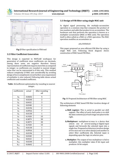 design of area efficient digital fir filter using mac pdf