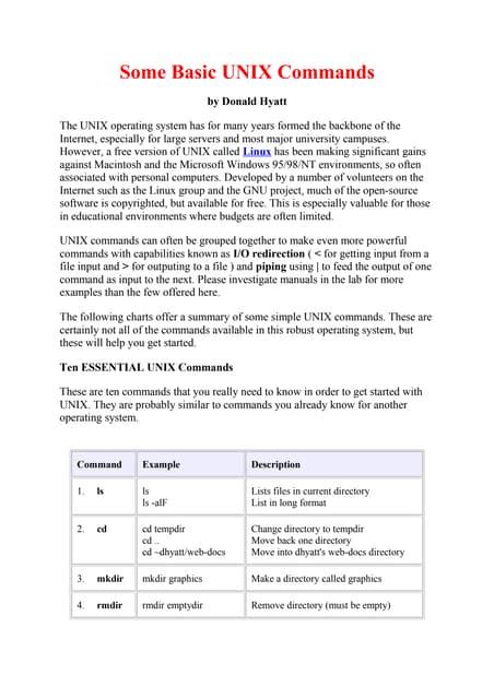 some basic unix commands pdf