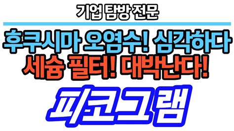 피코그램 후쿠시마 오염수~ 심각하다 세슘필터 대박난다 피코그램 피코그램주가 피코그램주가전망 후쿠시마오렴수관련주
