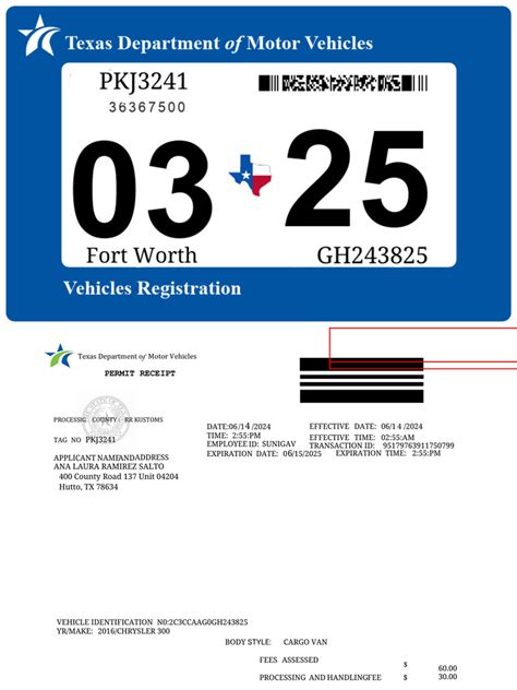 Texas Vehicle Registration Permit Pdf