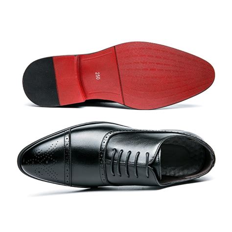 Il Rosso Red Bottoms Sole Leather Oxford Dress Shoes For Men