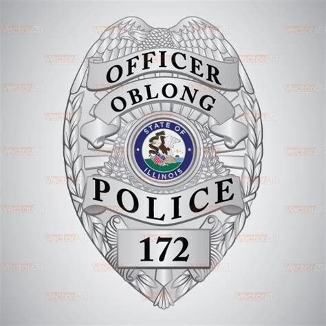 Oblong Police Officer Badge Vector Art Shop