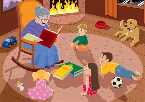 Grandmother Telling Story Stock Illustrations 51 Grandmother Telling
