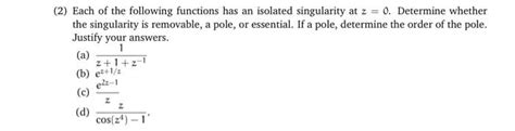 solved 2 each of the following functions has an isolated