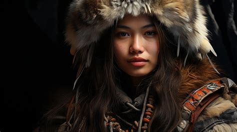 Premium Ai Image Portrait Of A Beautiful Young Woman Hunter From The