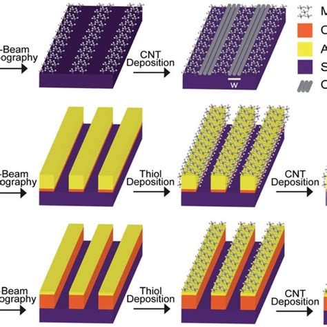 Schematics For S Cnt Array Fabrication Using A Chemical Patterns