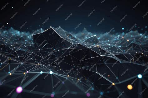 Premium Photo Abstract Polygonal Space Low Poly Dark Background With