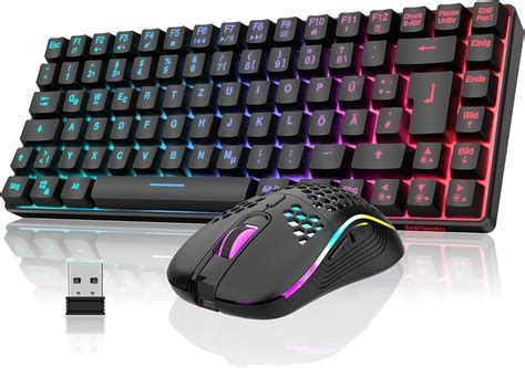 Offerte Prime Redthunder K84 Set Tastiera E Mouse Wireless Da Gioco Layout Qwertz De