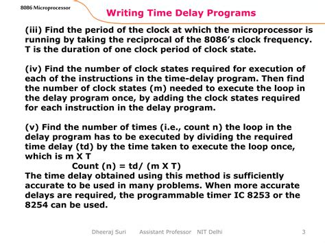 Time Delay Programs And Assembler Directives 8086 Pptx