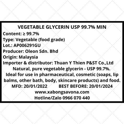 Mua 999 Glycerin Thực Vật 1 Kg500g100g Chất Dưỡng Ẩm Tự Nhiên Dùng