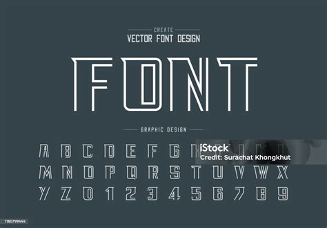 줄 굵은 글꼴 과 알파벳 벡터 현대 서체와 문자 번호 디자인 0명에 대한 스톡 벡터 아트 및 기타 이미지 0명 교육 디자인 Istock
