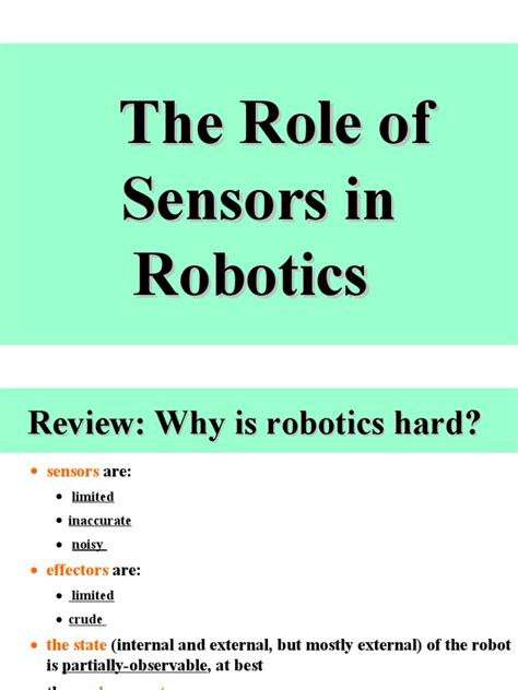 Pdf Lect002sensors Their Role New Approchoaches Perception