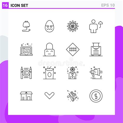 16 Universal Outline Signs Symbols Of Application Protect Experiment