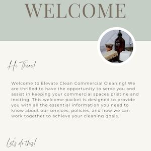 Editable Cleaning Service Welcome Packet Customize On Canva For Free