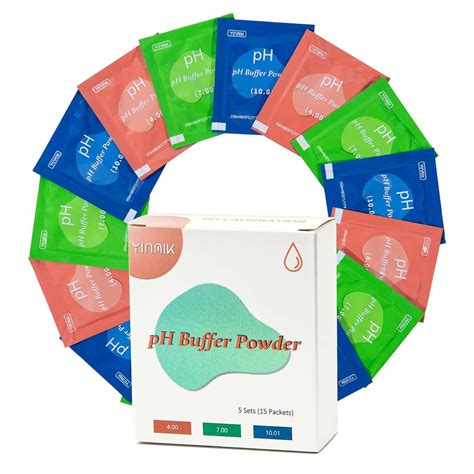 YINMIK 15 Pack PH Calibration Powder, 5 Each for PH 4.00, PH 7.00 and ...