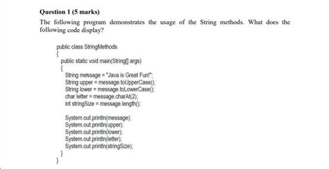 Solved Question 1 5 Marks The Following Program