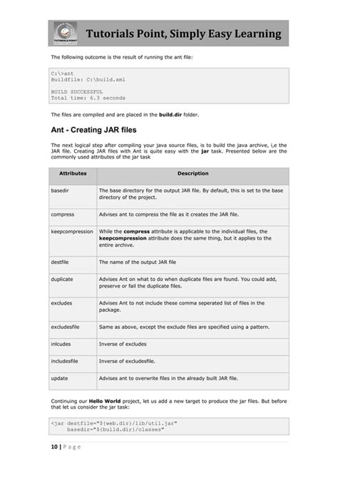 Java Ant Tutorial Pdf