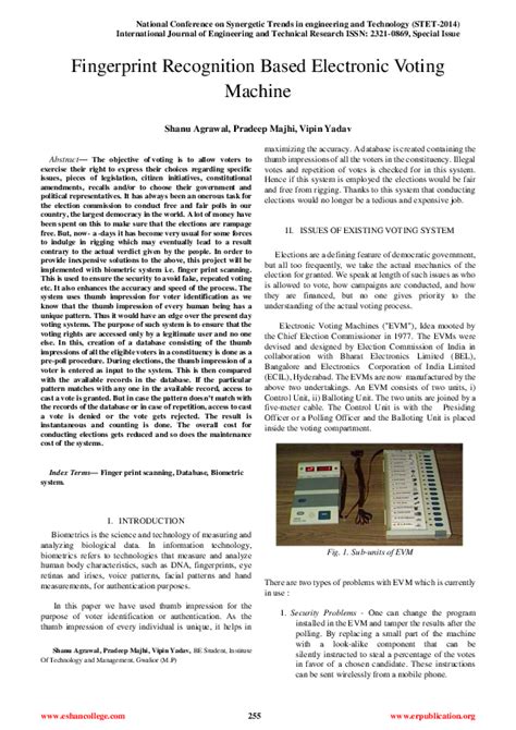 Pdf Finger Print Based Voting System