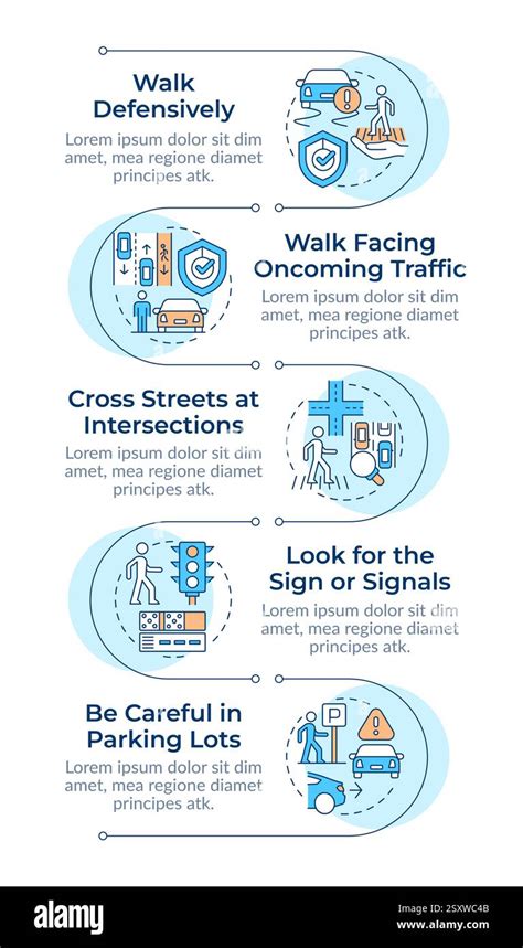 Pedestrian Safety Infographic Vertical Sequence Stock Vector Image And Art Alamy