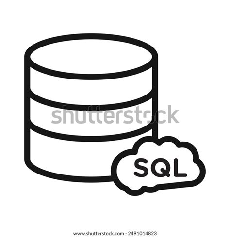Sql Server Icon Black Line Art Stock Vector Royalty Free 2491014823