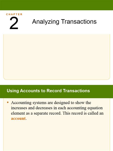 Chap 02 Analyzing Transactions Pdf Debits And Credits Financial