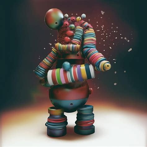 Premium Ai Image A Colorful Picture Of A Robot With Many Different Colored Objects On It