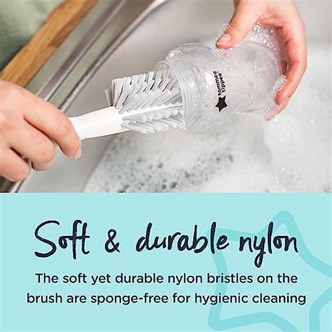 Tommee Tippee Bottle And Teat Brush Hygienic 2 In 1 Cleaning Solution