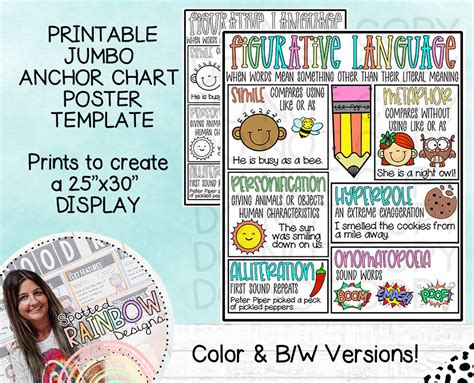 Diy Printable Traceable Jumbo Anchor Chart Template Figurative Etsy