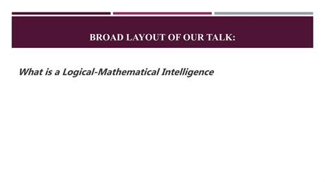 Logical Mathematical Intelligence Pptx
