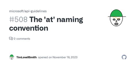 The At Naming Convention Issue 508 Microsoft Api Guidelines GitHub