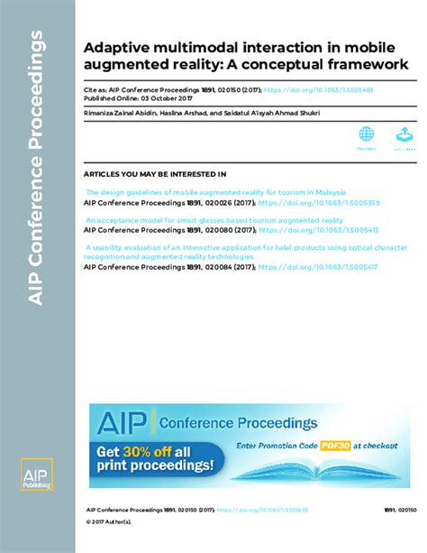 Pdf Adaptive Multimodal Interaction In Mobile Augmented Reality A