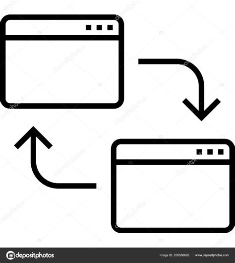 Cross Browsing Testing Line Vector Icon Stock Vector Image By