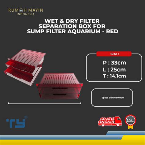 Jual Wet And Dry Filter Separation Box For Sump Filter Aquarium Red Jakarta Barat Rumah