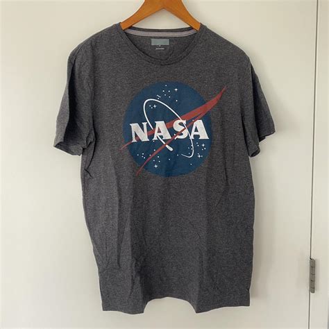 Nasa Logo T Shirt Color Dark Gray Size M Inside Depop