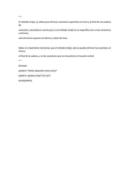 el método strip python alejandro camayteri udocz