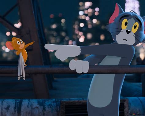 Tom And Jerry Cartoon Characters Cat And Mouse Pointing At Each Other K Wallpaper Download