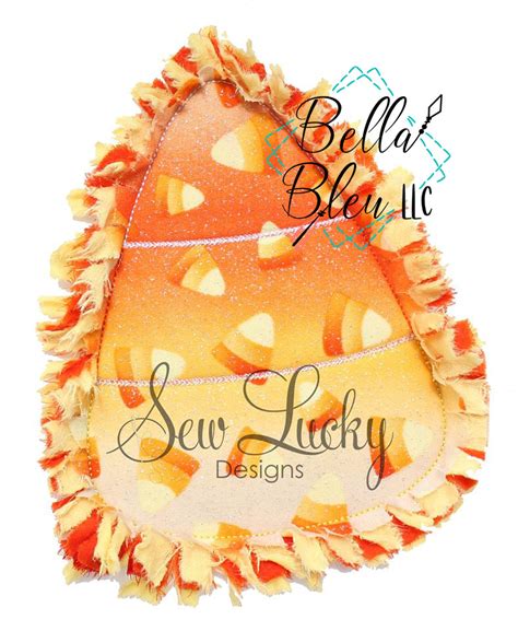 Ith Door Hanger Raggy Halloween Candy Corn Bella Bleu Embroidery