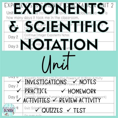 Exponents And Scientific Notation Unit Bundle Notes Practice Homework 8th Math
