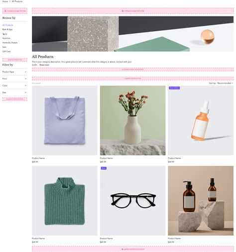 Wix Stores Category Page