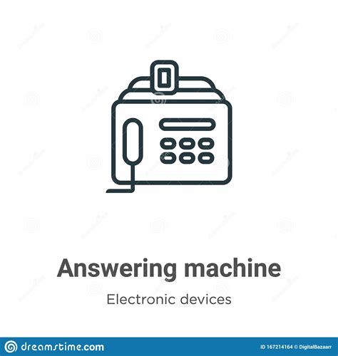 Answering Machine Outline Vector Icon Thin Line Black Answering Machine Icon Flat Vector