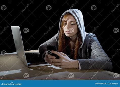 hacker spy girl stock image 18365425