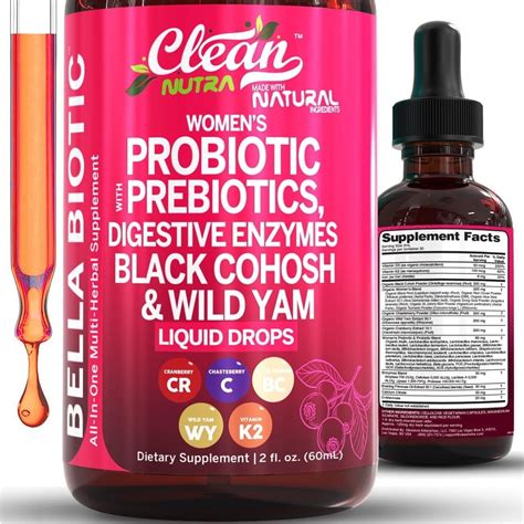 Liquid Probiotics For Women Drops With Chasteberry Black Cohosh
