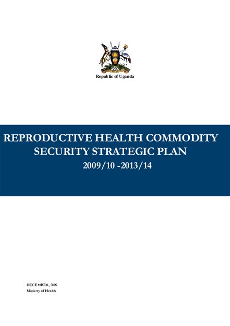 Reproductive Health Commodity Security Strategic Plan