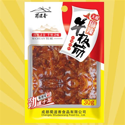 四川特产 蜀道香天椒麻辣牛板筋30g克香辣味 劲道十足休闲小吃数博食品专营店
