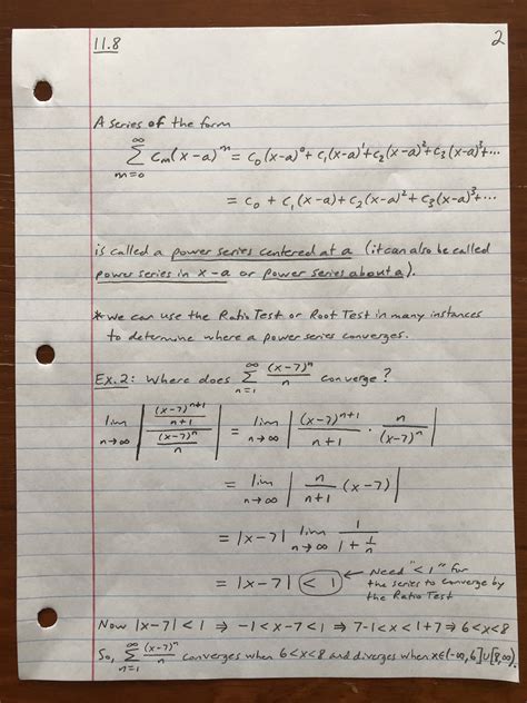 Professor Franks Math Blog 118 Power Series