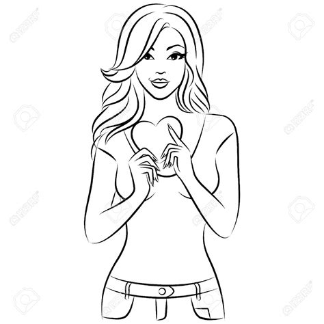 Fashion Lady Clipart Black And White