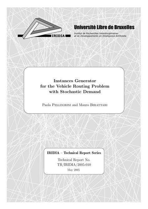 Pdf Instances Generator For The Vehicle Routing Problem With