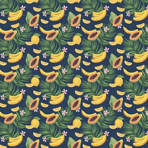 Premium Photo Fruits Seamless Pattern