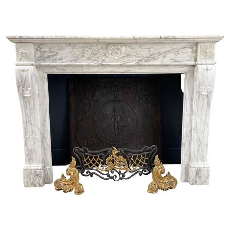 Arabescato Marble French Antique Front Fireplace For Sale At 1stdibs